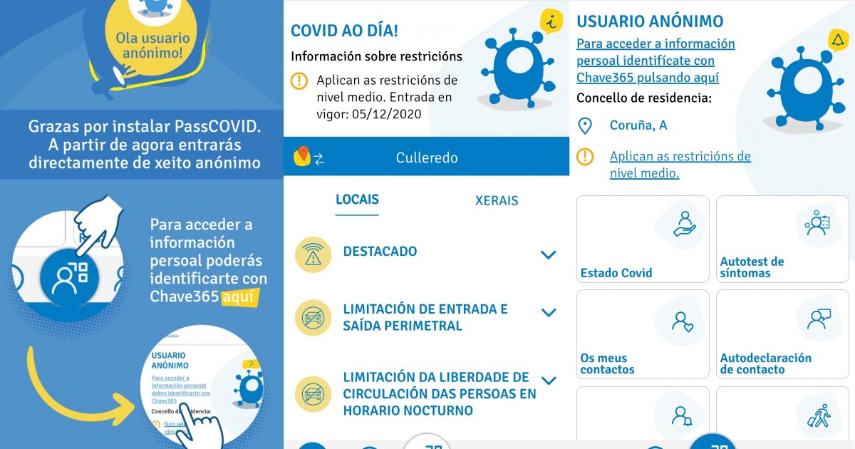 A aplicación PassCovid activa a autodeclaración de contactos para as ...